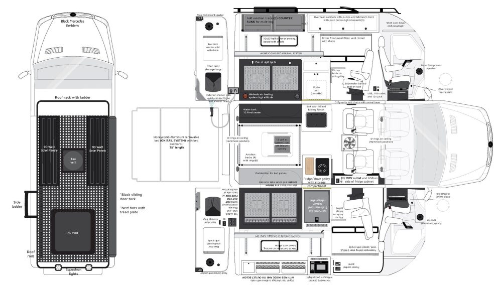 Camper Van Floor Plans - El Kapitan Van Conversions